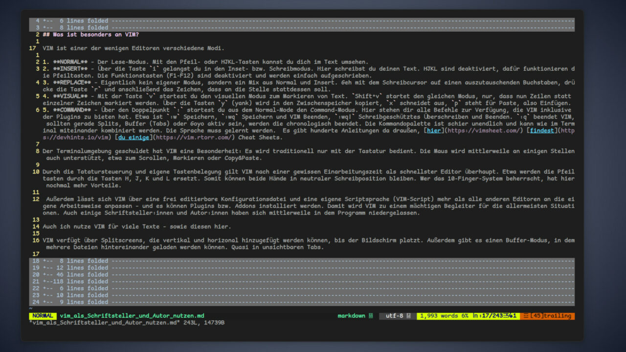 VIM als Autor und Schriftsteller nutzen? - Linux Content